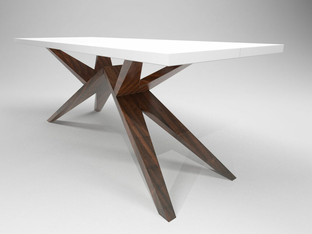 Modern Walnut & Aluminum Table – Mark White, Inc.